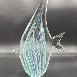 Art | Large Vtg Murano Style Venetian Art Glass Angelfish Centerpiece ...